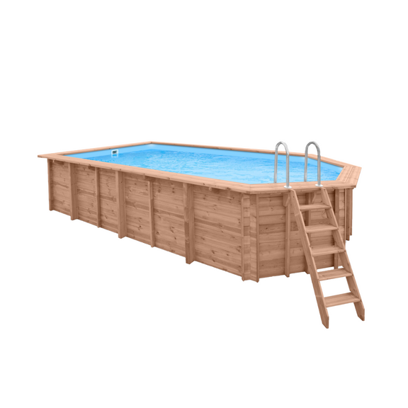Piscina de madera O'BYA Indiana 6.70x4.00x1.38 m – CASH PISCINAS